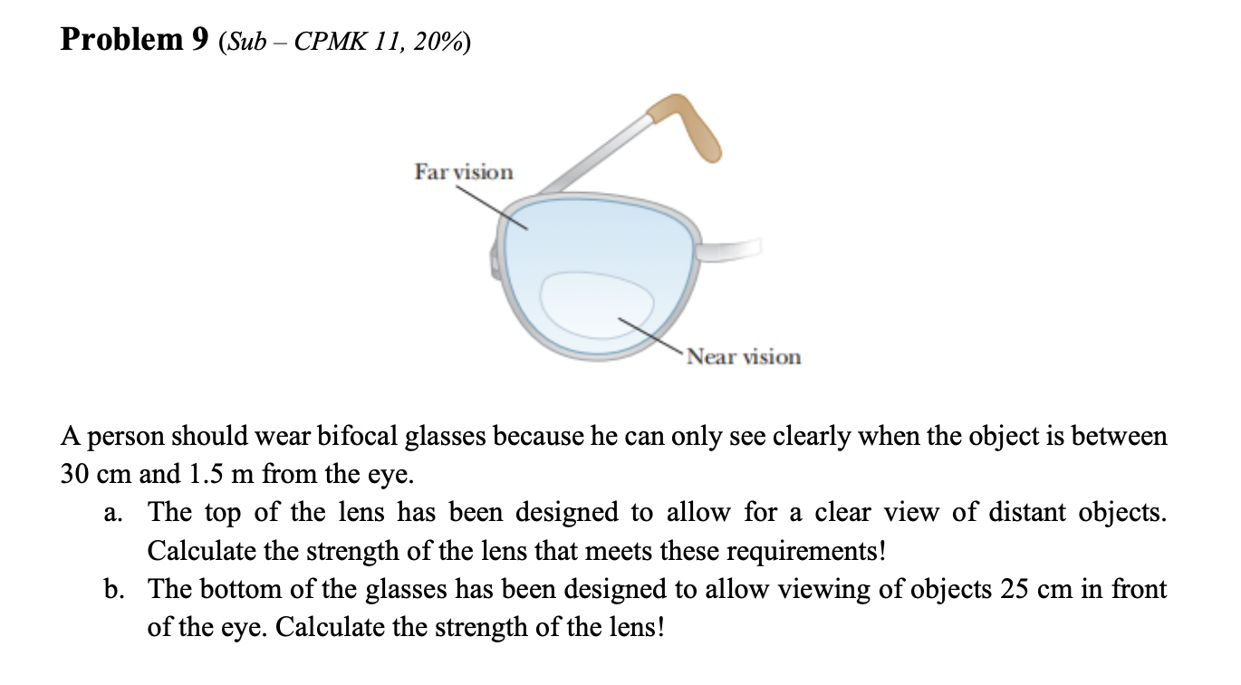 Solved Problem 9 (Sub - CPMK 11, 20%) Far vision S Near | Chegg.com