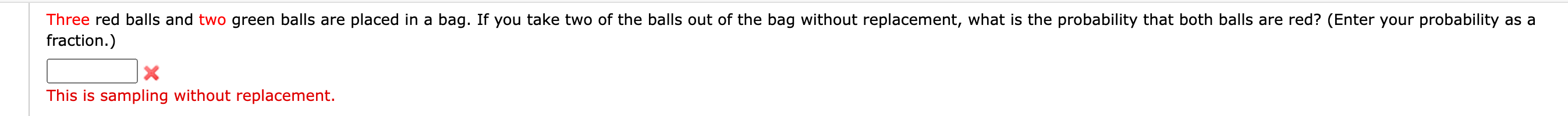 Solved fraction.) This is sampling without replacement. | Chegg.com