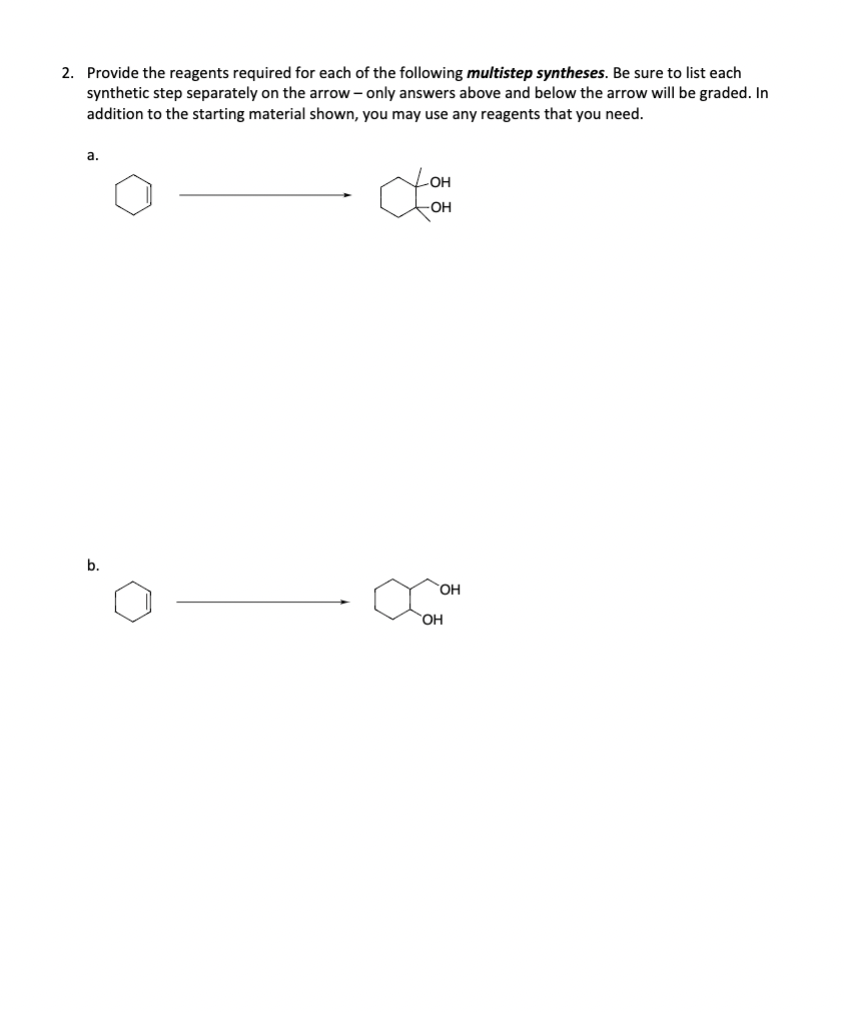 Solved Provide the reagents required for each of the | Chegg.com