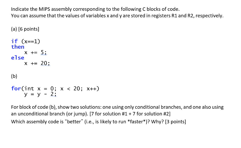 Solved Indicate the MIPS assembly corresponding to the | Chegg.com