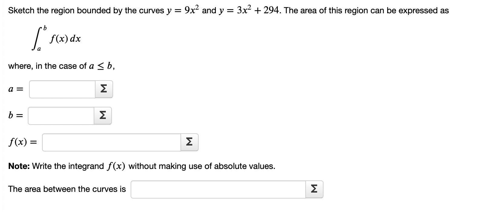 Solved Sketch the region bounded by the curves y=9x2 and | Chegg.com