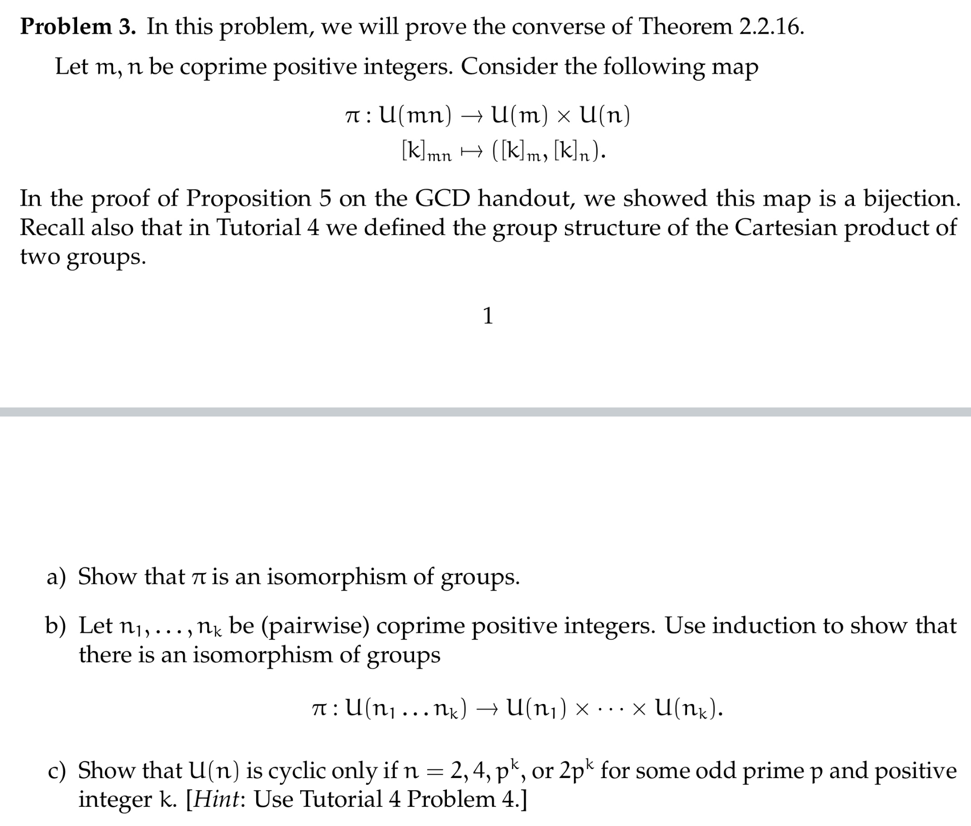 Solved Problem 3. ﻿In this problem, we will prove the | Chegg.com