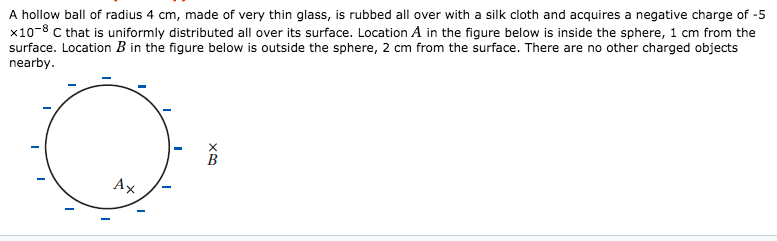 Solved A thin hollow spherical glass shell of radius 0.17 m | Chegg.com