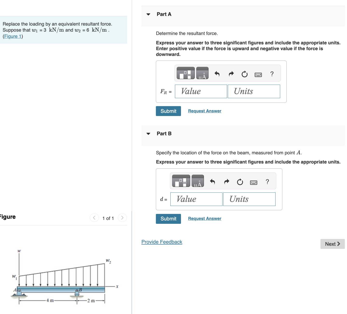 Solved Replace the loading by an equivalent resultant force. | Chegg.com