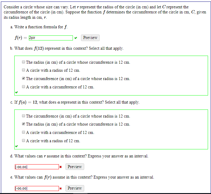 Solved Consider a circle whose size can vary. Let r | Chegg.com