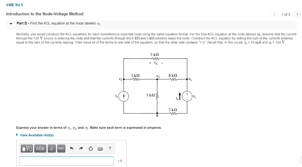 Solved Learning Goal To use the node-voltage method to solve | Chegg.com