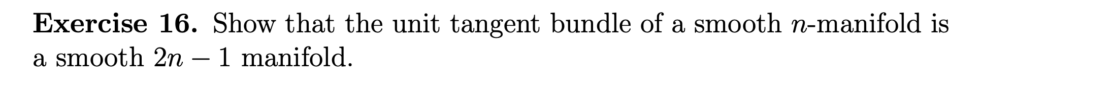 Solved Exercise 16. Show that the unit tangent bundle of a | Chegg.com