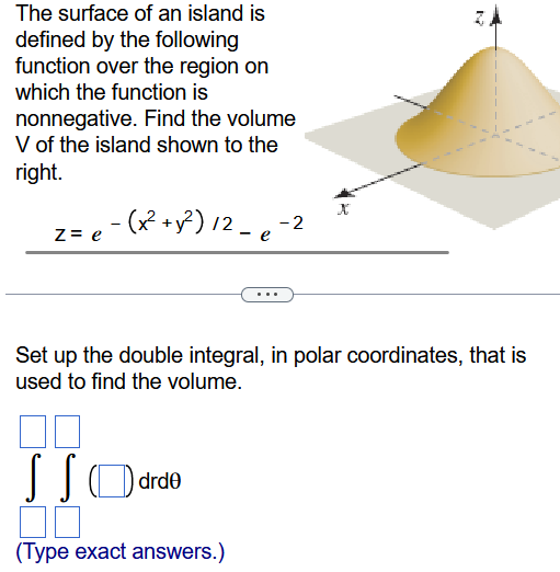 Solved The surface of an island is defined by the following | Chegg.com