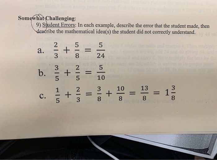 Solved Somewhat Challenging: 9) Student Errors: In each | Chegg.com