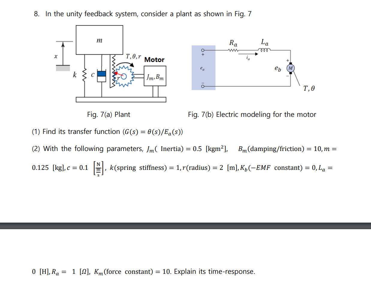 Solved 8. In the unity feedback system, consider a plant as | Chegg.com