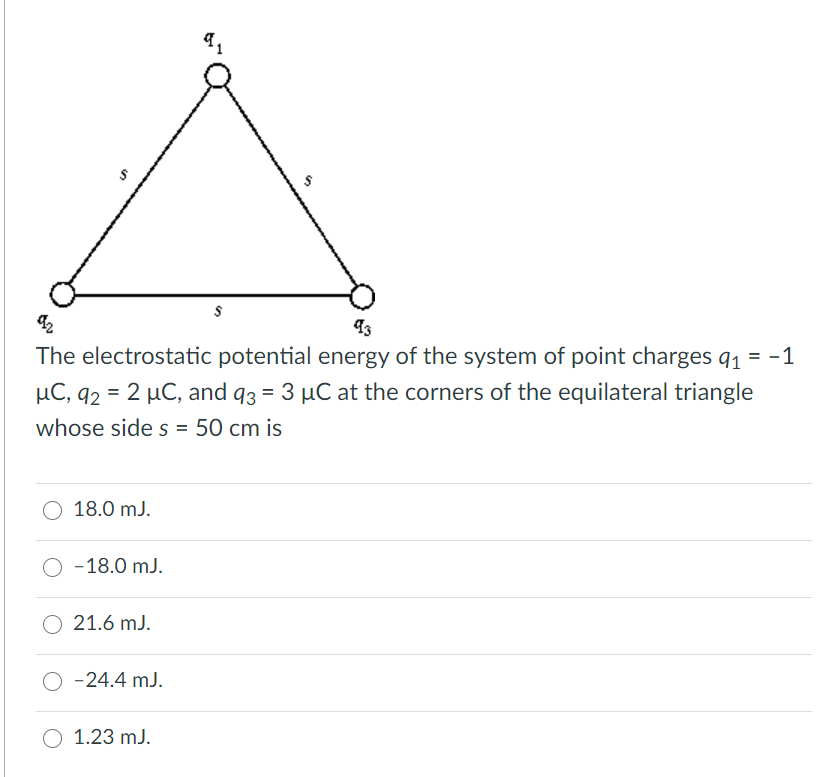 Solved The electrostatic potential energy of the system of | Chegg.com
