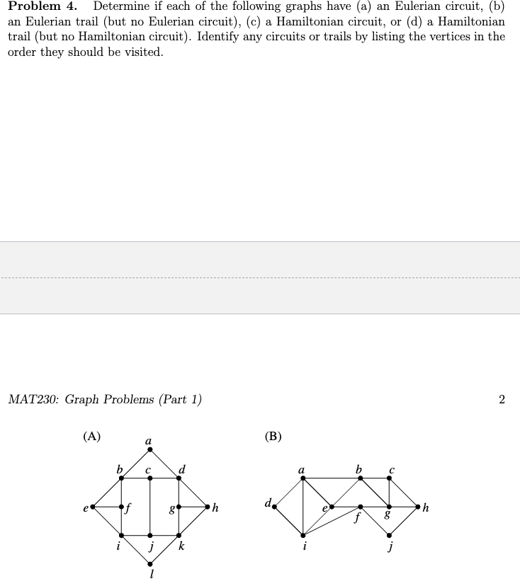 Solved Problem 4. ﻿Determine if each of the following graphs | Chegg.com