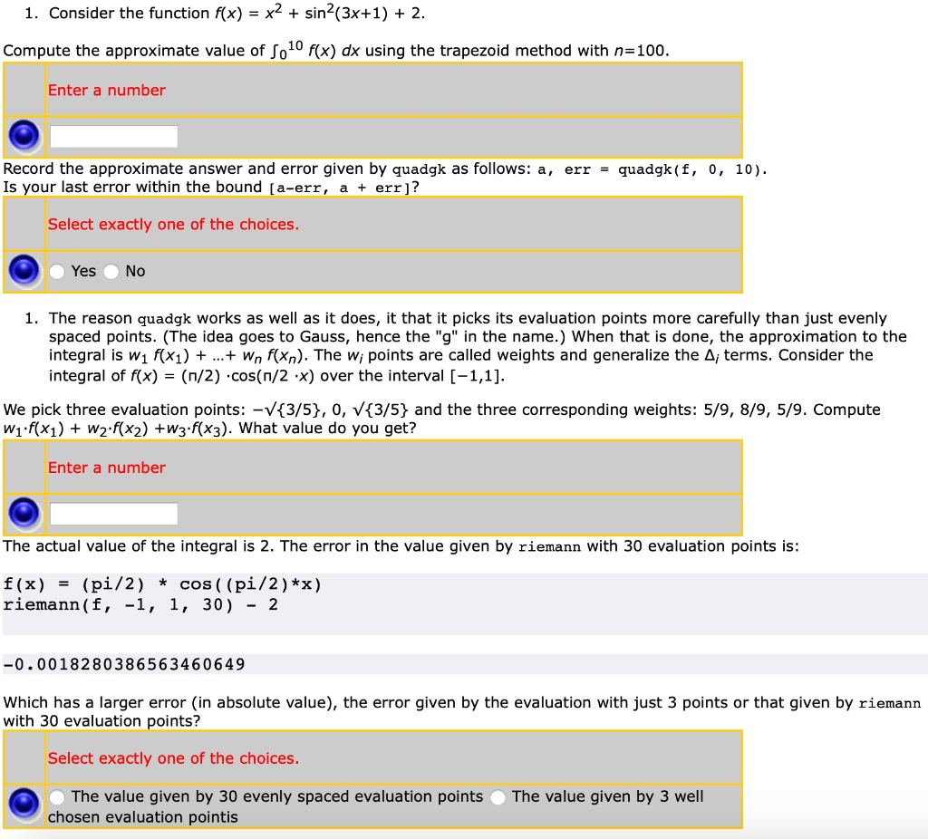 1. Consider the function f(x) = x2 + sin(3x+1) + 2. | Chegg.com