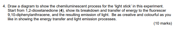 Solved 4. Draw a diagram to show the chemiluminescent | Chegg.com