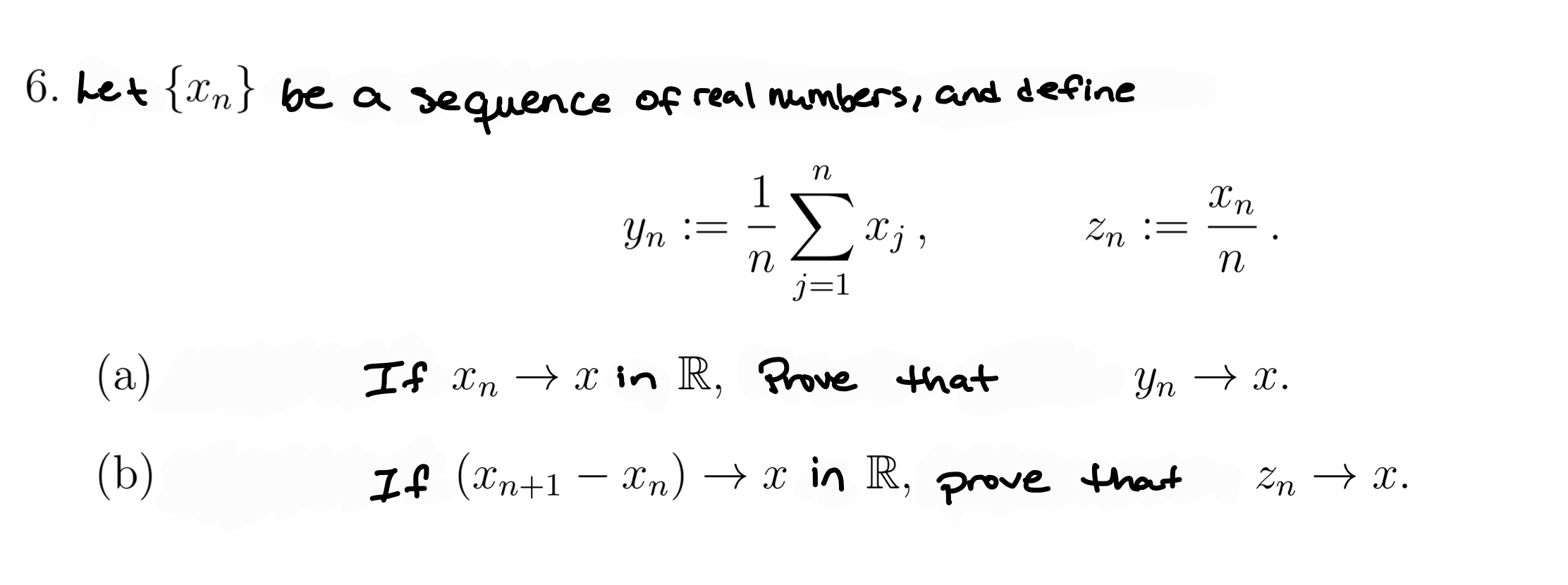 Solved let {Xn} be a sequence of real numbers, and define | Chegg.com