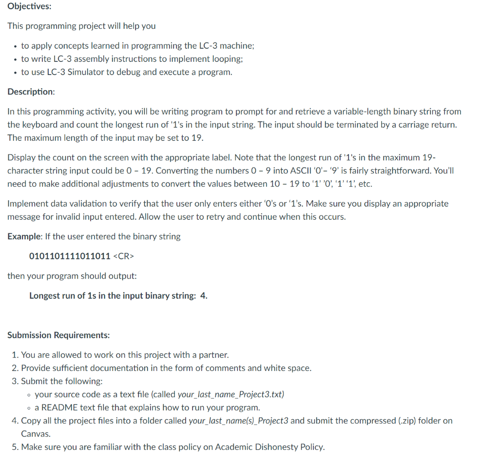 Solved Objectives: This programming project will help you • | Chegg.com