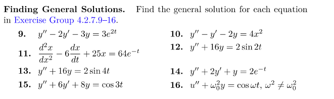 Solved Finding General Solutions. Find the general solution | Chegg.com