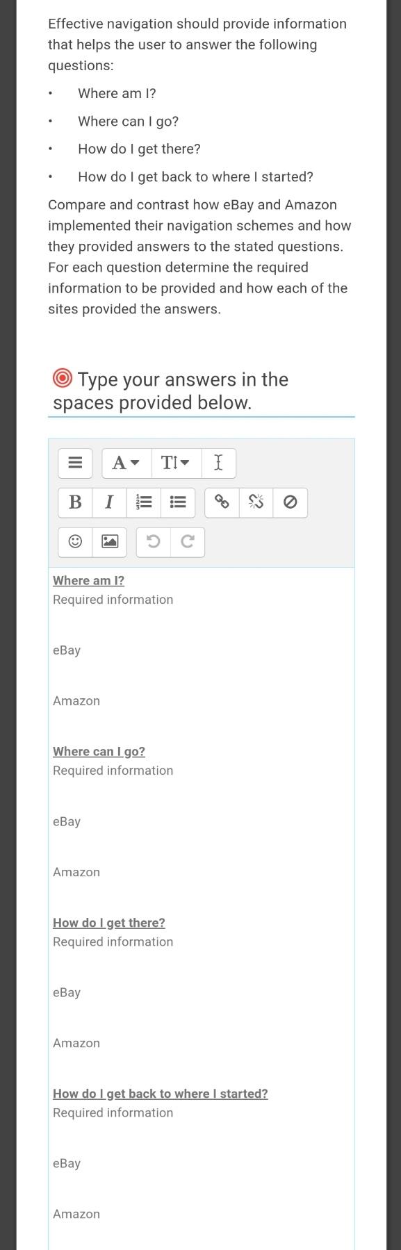 Solved Effective navigation should provide information that | Chegg.com