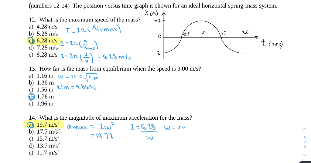 Solved I need help with Number 13. How far is the mass from | Chegg.com