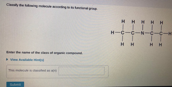Solved: Classify The Following Molecule According To Its F... | Chegg.com