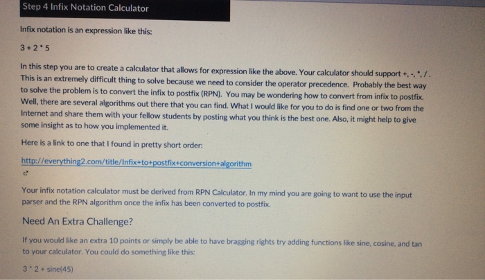 Solved Step 3 The RPN Calculator By now you should have a | Chegg.com