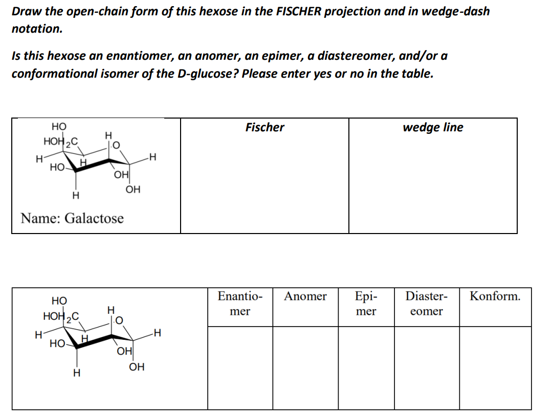 Solved Draw the open-chain form of this hexose in the | Chegg.com