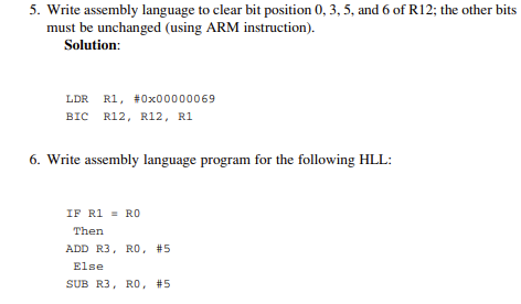 Solved 5. Write assembly language to clear bit position | Chegg.com
