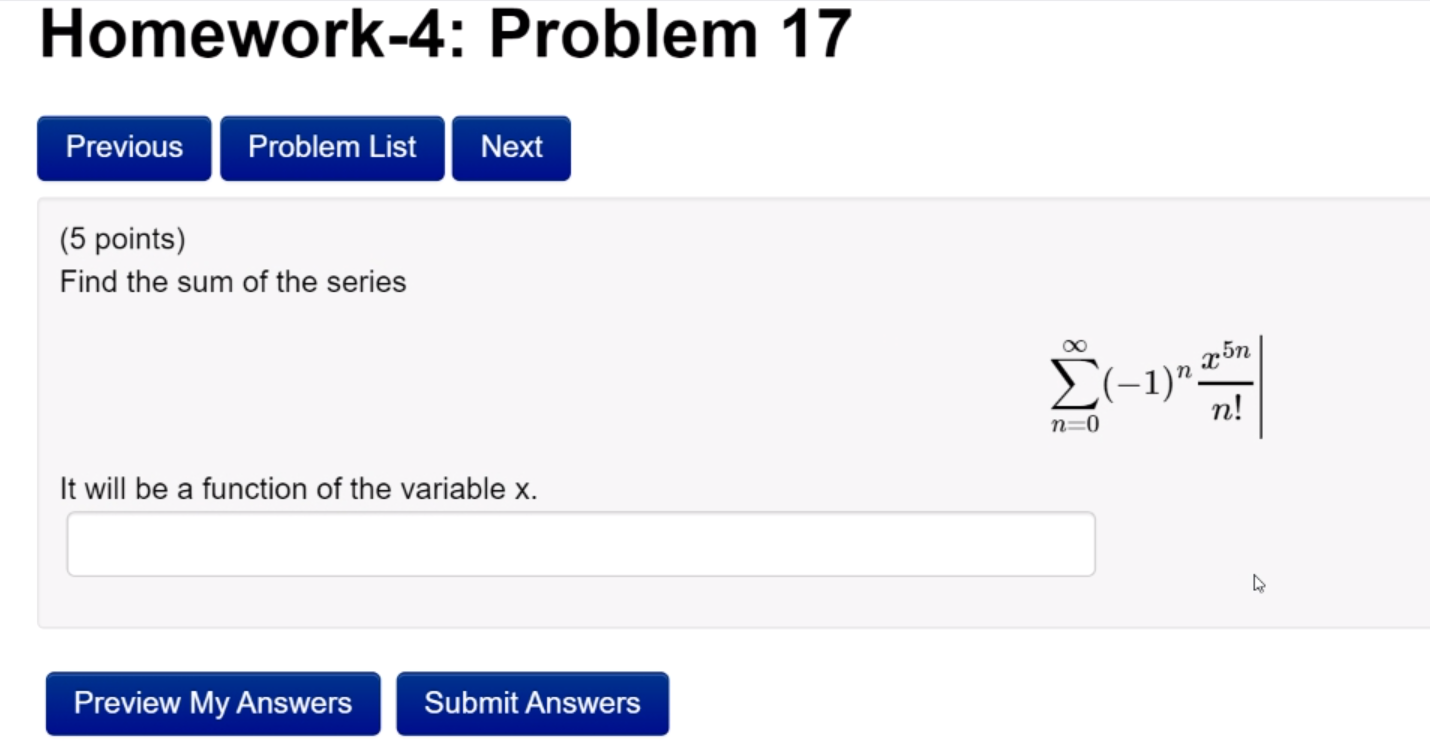 Solved Homework 4 Problem 17 Previous Problem List Next 5 