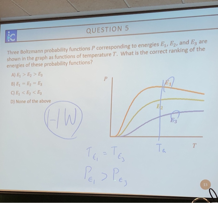 Solved QUESTION 5 Three Boltzmann probability functions P | Chegg.com