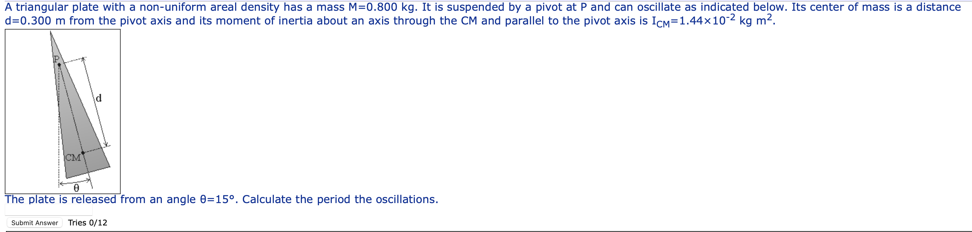 Solved A triangular plate with a non-uniform areal density | Chegg.com
