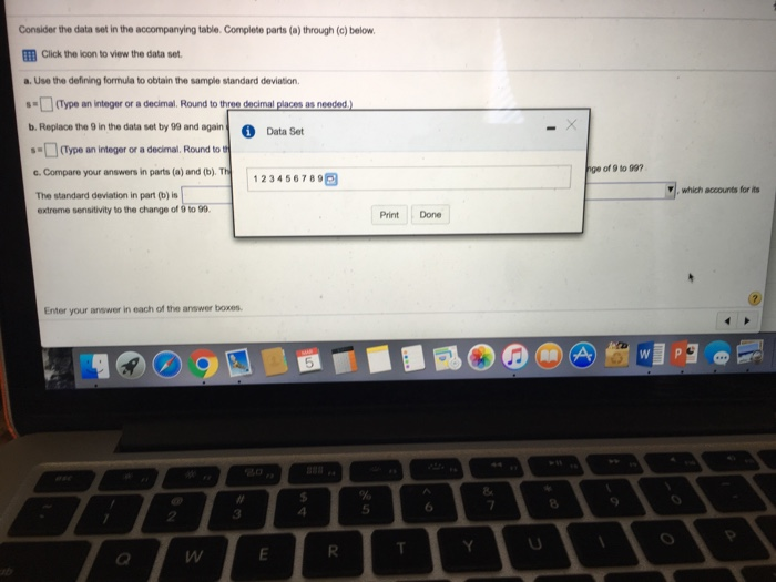 Solved Consider the data set in the accompanying table. | Chegg.com