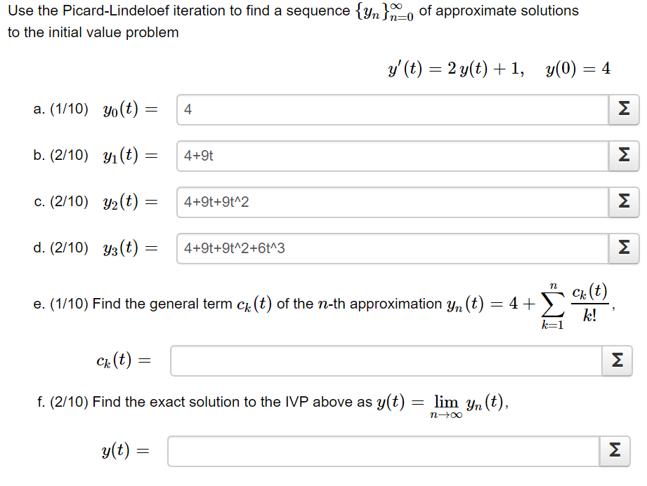 Solved "Use the Picard-Lindeloef iteration to find | Chegg.com