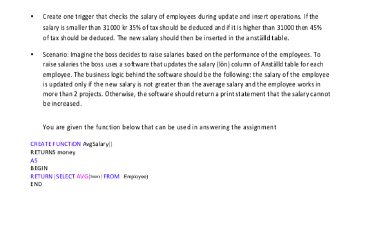 Solved Example Database Triggers practical assignments First | Chegg.com