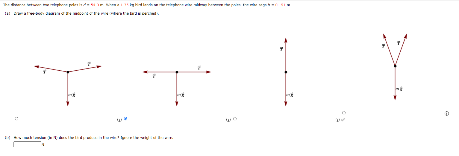 Solved The distance between two telephone poles is d = 54.0 | Chegg.com