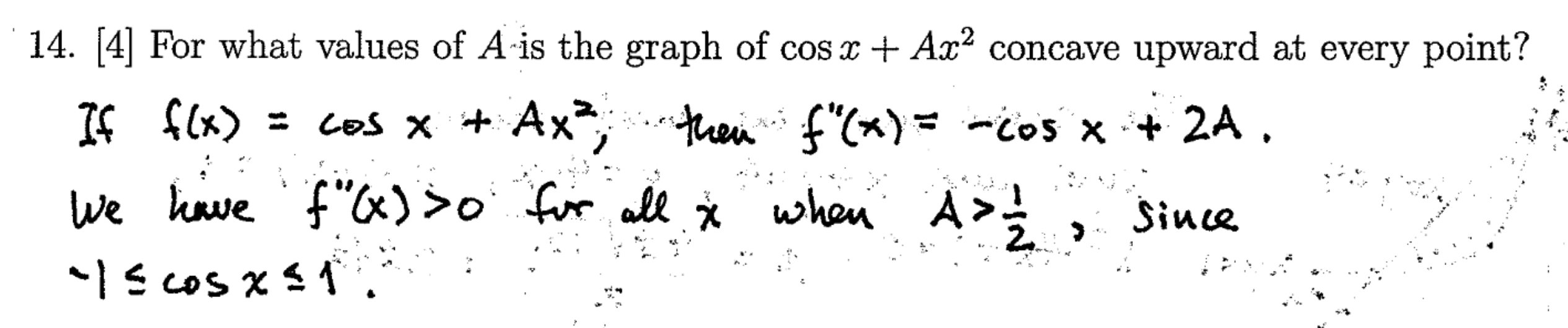 Solved Could someone explain how we got A > 1/2 for this? | Chegg.com