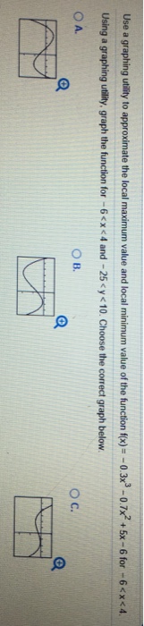 Solved Use a graphing utility to approximate the local | Chegg.com