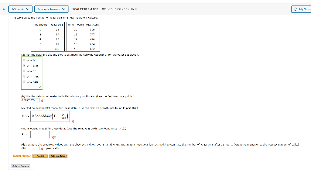 Solved 4. 2/5 points | Previous Answers | SCALCET8 9.4.008. | Chegg.com