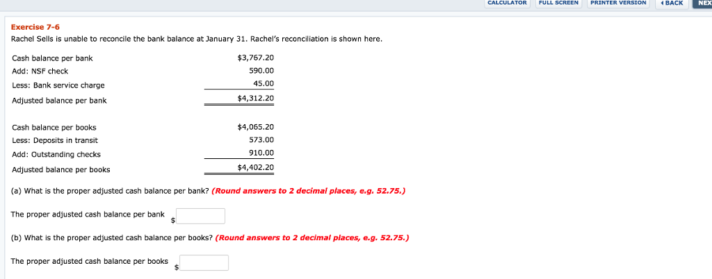 Solved CALCULATOR FULL SCREEN PRINTER VERSION BACK NEX | Chegg.com