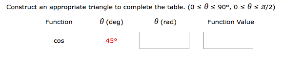 Solved Construct an appropriate triangle to complete the | Chegg.com