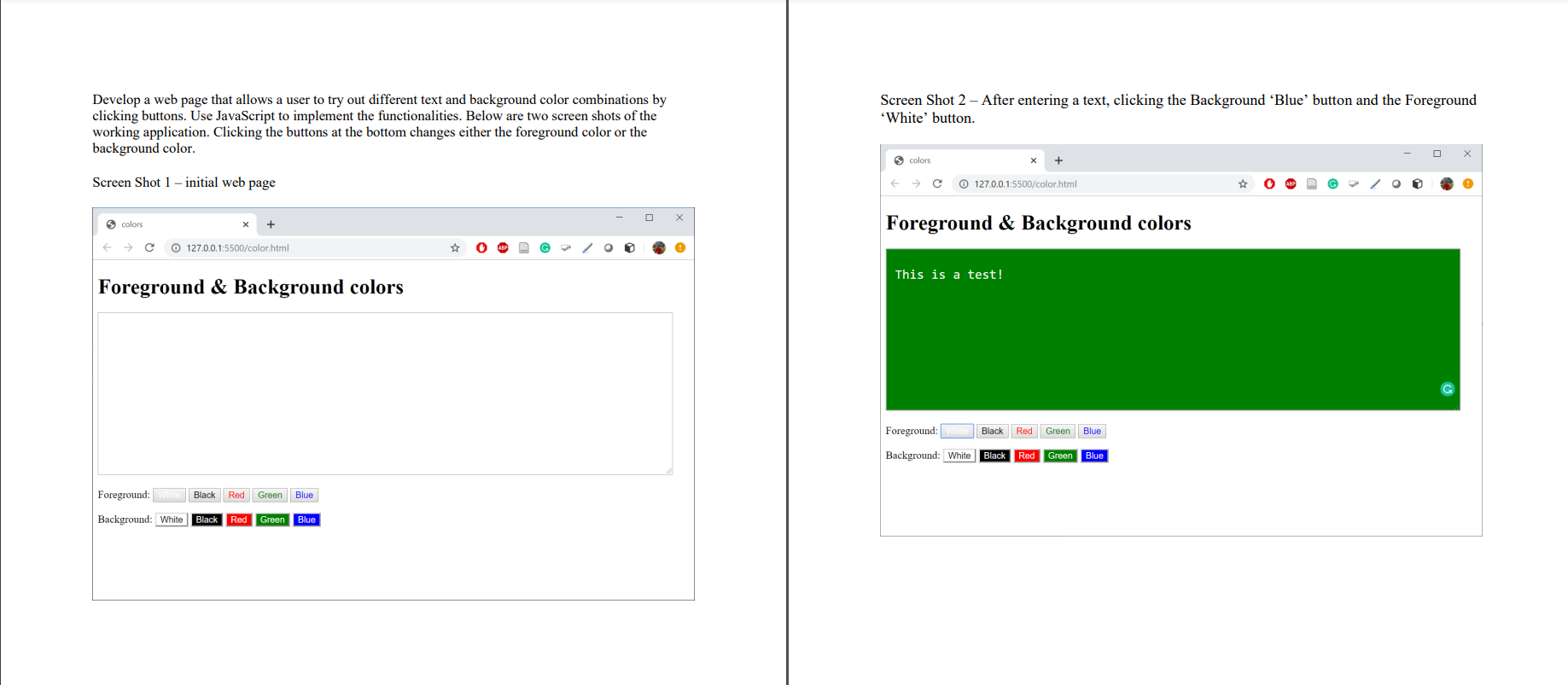 Solved Develop a web page that allows a user to try out | Chegg.com
