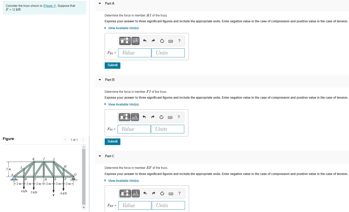 Solved Consider the truss shown in (Figure 1). Suppose that | Chegg.com