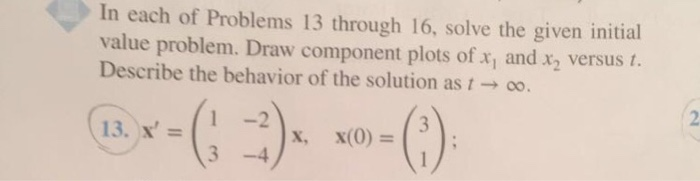 Solved In each of Problems 13 through 16, solve the given | Chegg.com