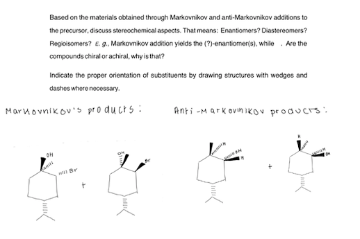 Solved Based on the materials obtained through Markovnikov | Chegg.com