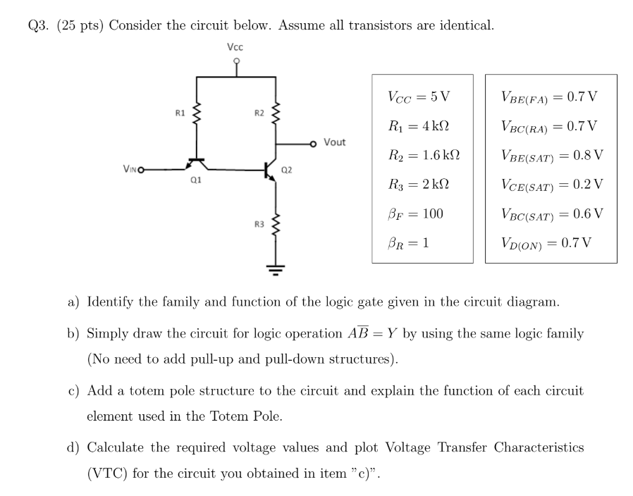 Solved Q3. (25 pts) Consider the circuit below. Assume all | Chegg.com
