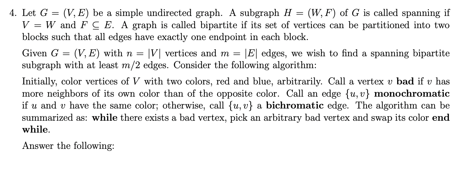 Count the spanning subgraphs of G. Your answer should | Chegg.com