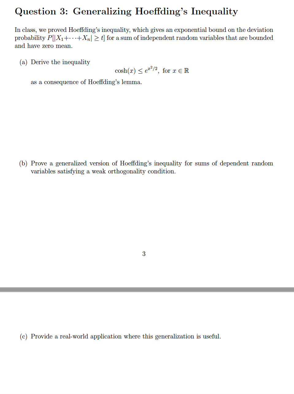Solved Question 3: Generalizing Hoeffding's InequalityIn | Chegg.com