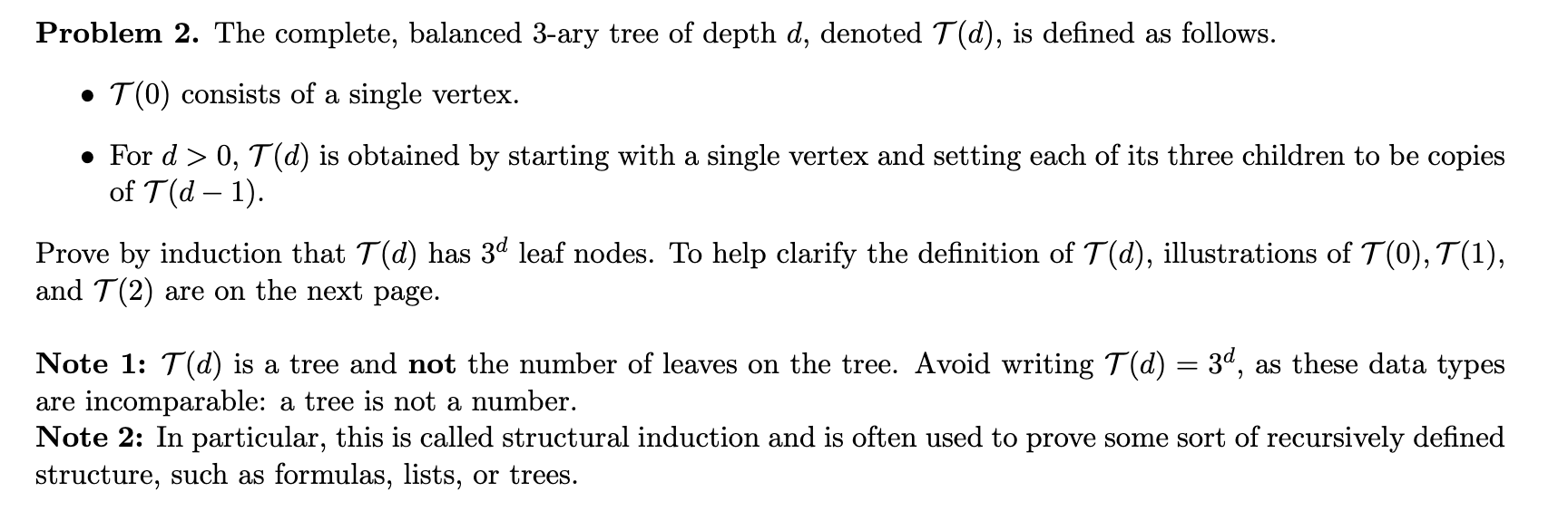 Solved Problem 2. ﻿The complete, balanced 3-ary tree of | Chegg.com