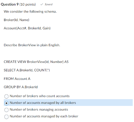 Solved Describe BrokerView in plain English. CREATE VIEW | Chegg.com
