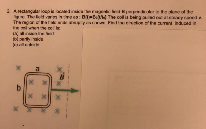 Solved 2. A rectangular loop is located inside the magnetic | Chegg.com