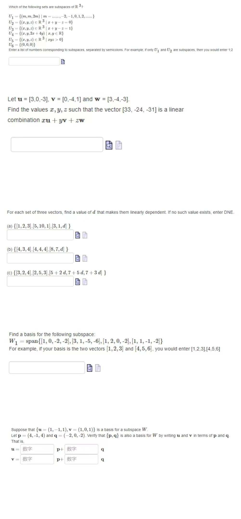 Solved Which of the following sets are subspaces of R3 ? | Chegg.com